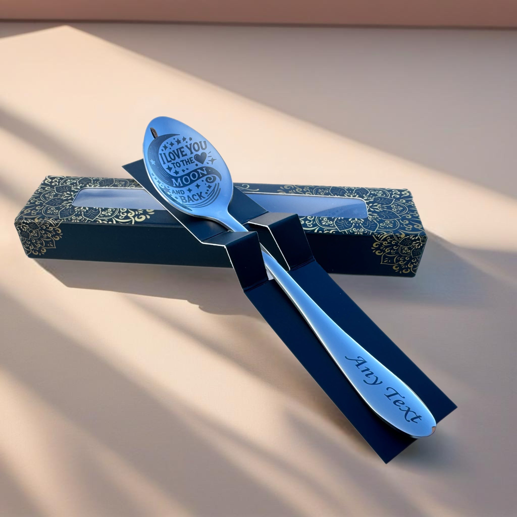 Engraved Gift Spoon – Personal Message & Moon Design – Spoon From The Moon
