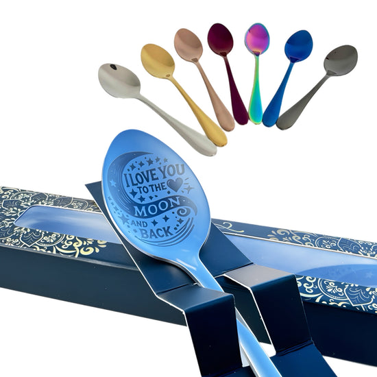 Engraved Gift Spoon – Personal Message & Moon Design – Spoon From The Moon